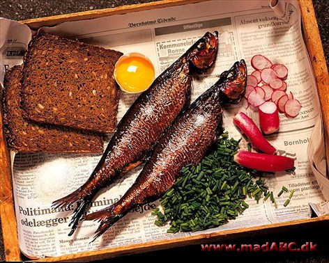 Marineret, røget sild + Osteomelet