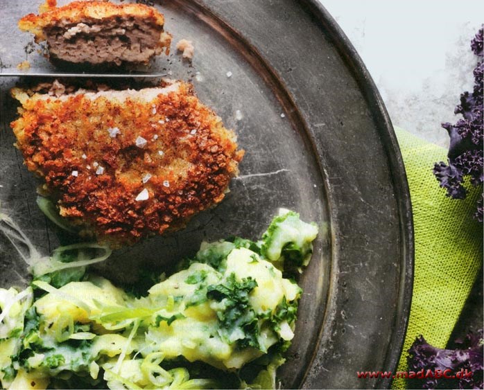 Krebinetter med grønkålskartoffelmos