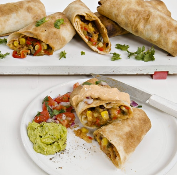 Chimichanga vegetar ruller i airfryer – bedst med madABC.dk